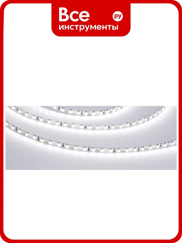 Светодиодная лента Arlight RT-A120-5mm White6000 5, 9.6 Вт, самоклеящаяся, SMD 2835, IP20 защита от пыли и влаги