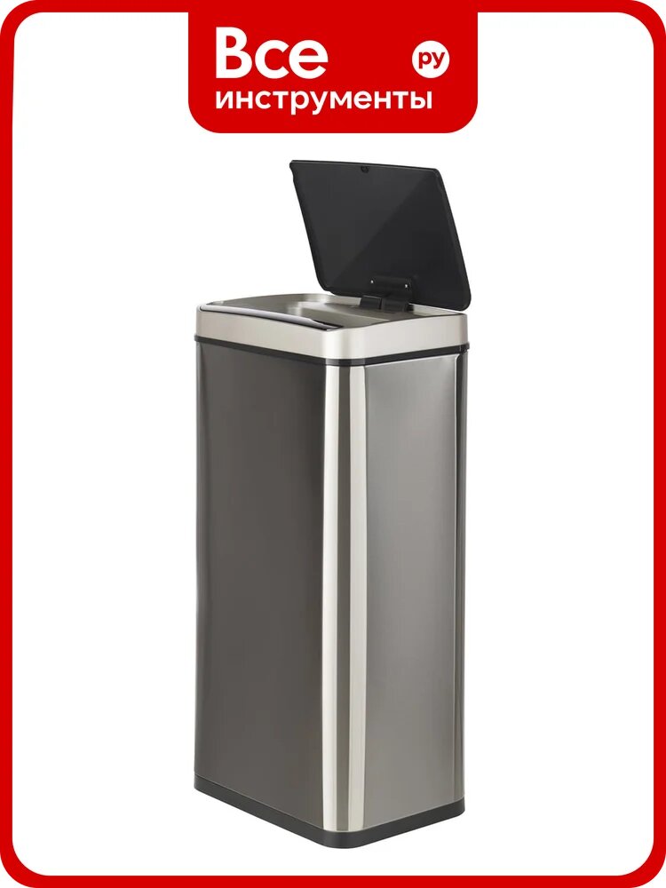 Сенсорное ведро для мусора Tesler STB-44 INOX из нержавеющей стали, прямоугольная форма, с внутренним ведром и крышкой