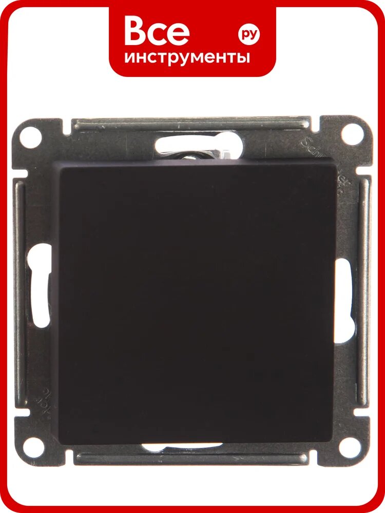 Переключатель Systeme Electric ATLASDESIGN, 1-клавишный, сх6, 10АХ, механизм, карбон, ATN001061, ранее
