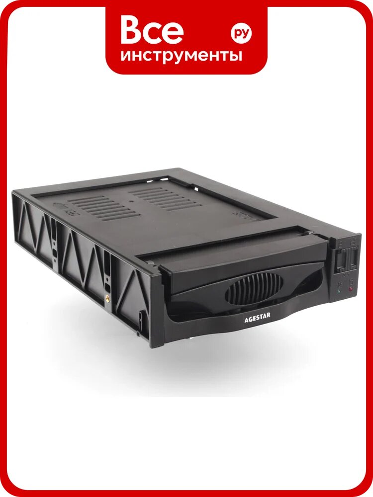Mobile rack салазки AgeStar 3,5" SATA I/II/III, пластик, черный, SR3P-SW-1F (BLACK)