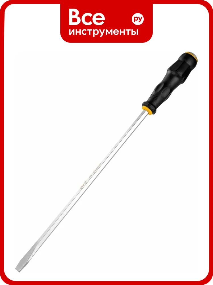 Ударная шлицевая отвертка DELI dl6270081 со сквозным хвостовиком, CrV стержневая конструкция, двухкомпонентная рукоятка