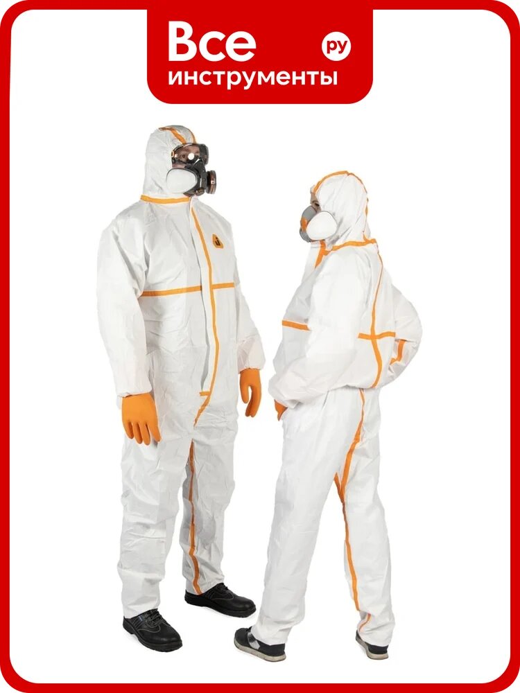 Комбинезон химзащиты Jeta Safety 4 тип, плотн.65 г/м², с проклеенными швами, разм. L/50-52 JPC-70-L