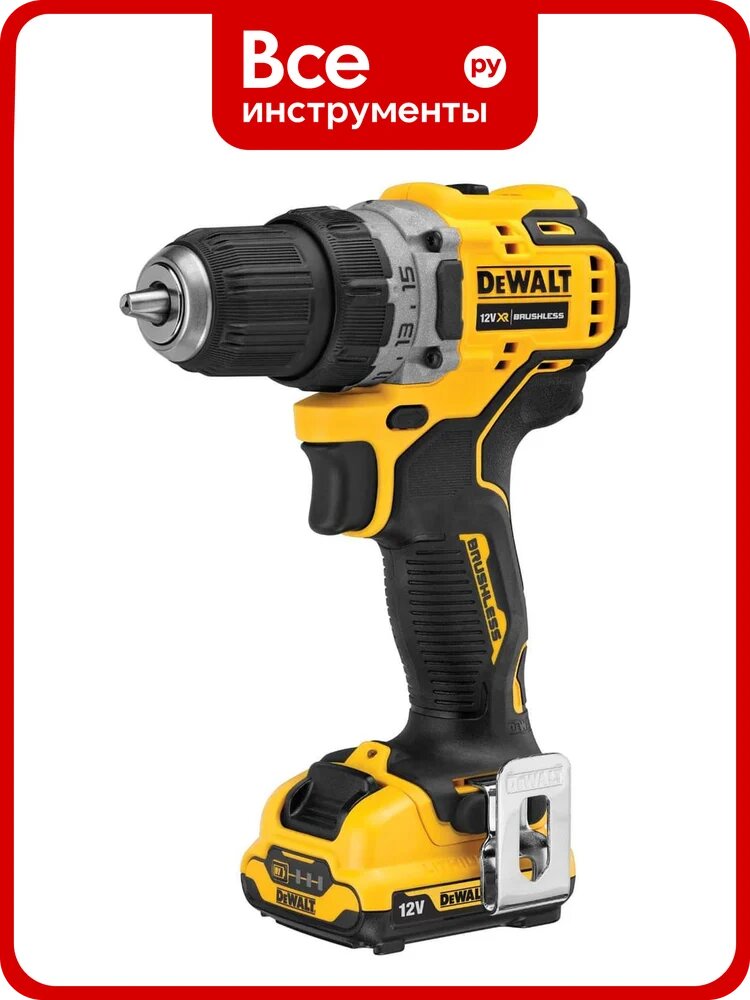 Дрель-шуруповерт DeWALT DCD701MD1E, 12В, Li-Ion, 2Ач, 57,5 Нм, быстрозажимной патрон