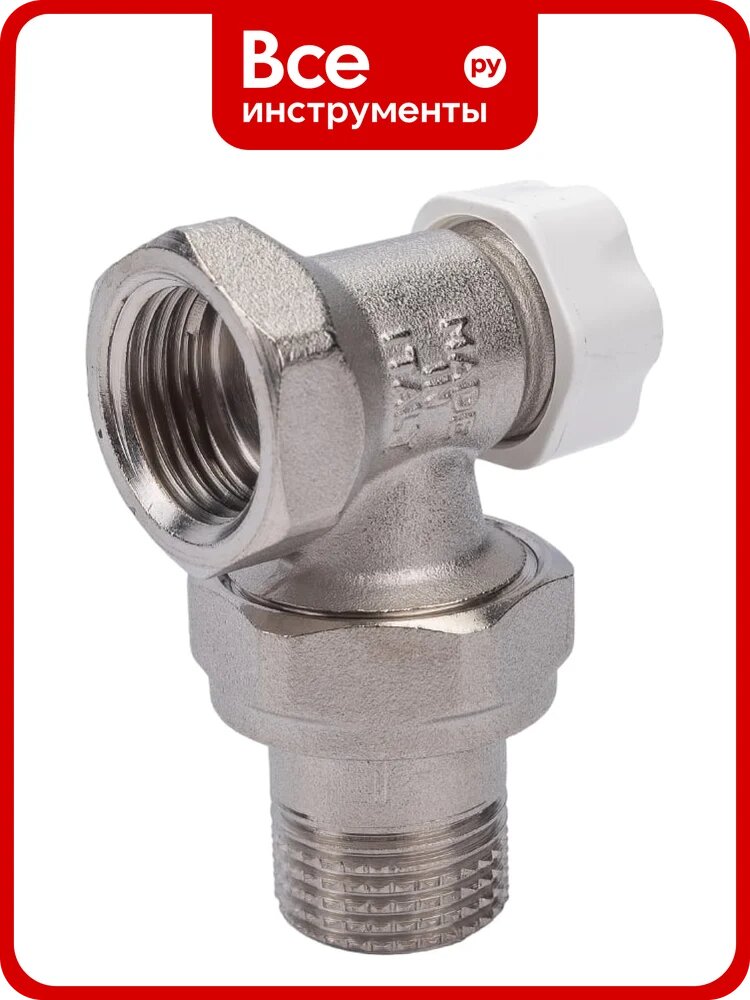 Запорно-балансировочный угловой клапан STOUT 1/2 SVL 1156 000015 RG008S6N786E3C латунный, никелированное покрытие
