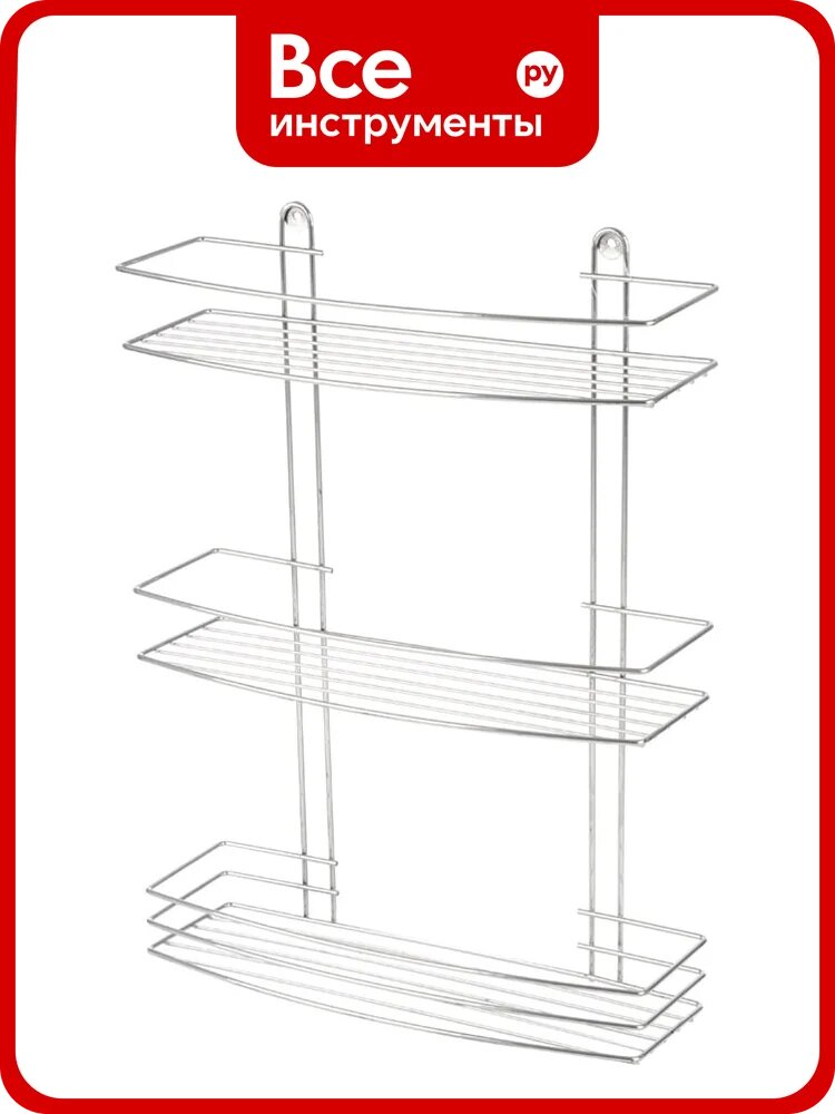Настенная полка Рыжий кот трехъярусная Lecco 47*35*13 см хром 310864
