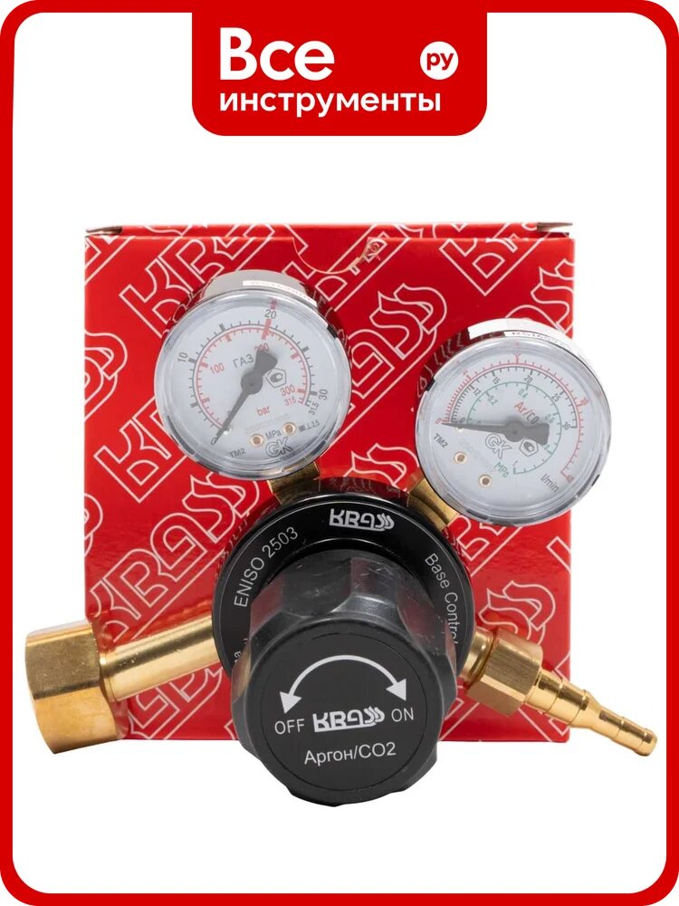 Регулятор расхода газа для углекислоты и аргона Base Control SE FLOW AR/CO2 20/- МПа, 30/40 л/мин, поверенный KRASS 0870459KRPV