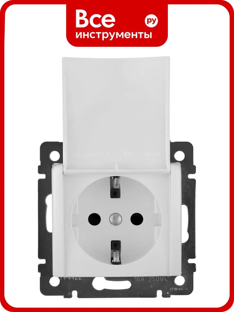 Розетка Legrand с заземлением Legrand Valena со шторками с защитной крышкой 16А 250В винтовые зажимы белый