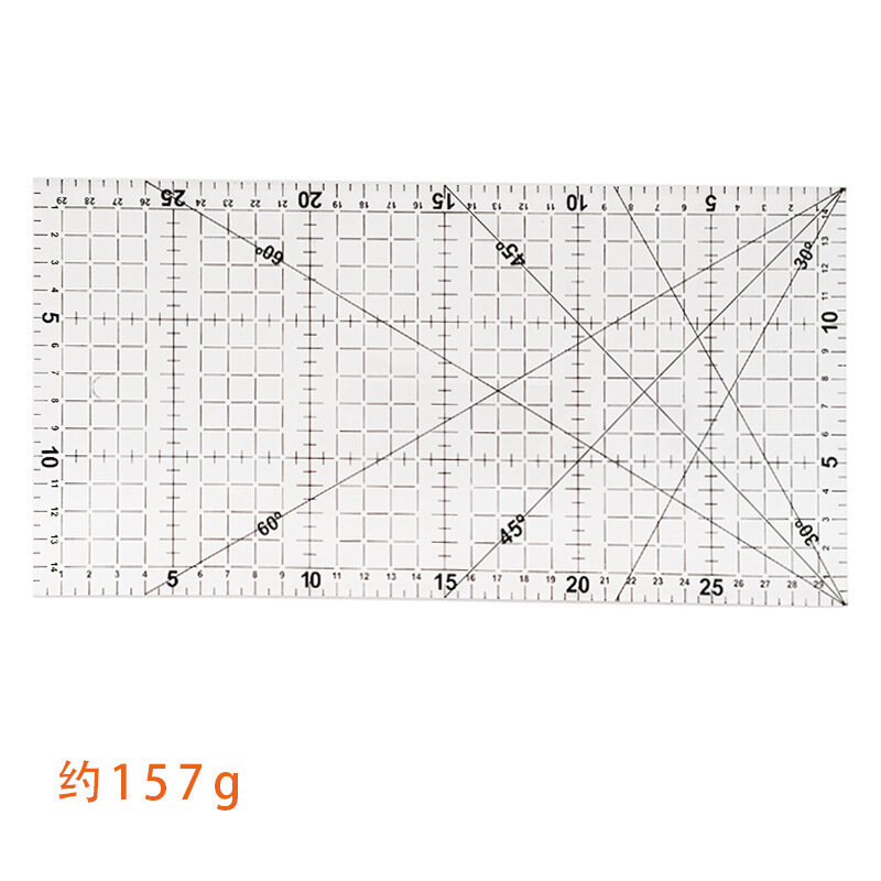 Акриловая линейка 15x30 см черная модель D для шитья, резки, шаблона