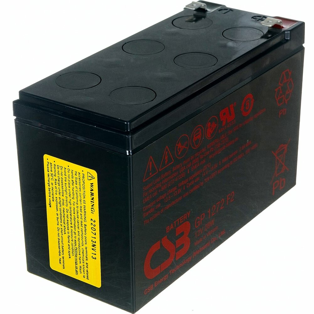 Аккумулятор для ИБП CSB GP1272 F2 (12V28W) 12В, 7.2 Ач УТ-00000100 — фото 1