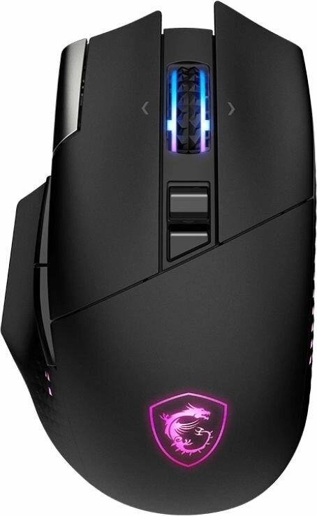 Мышь MSI VERSA PRO W черный оптическая 26000dpi беспров. BT/Radio USB 15but (S12-4301340-CLA)
