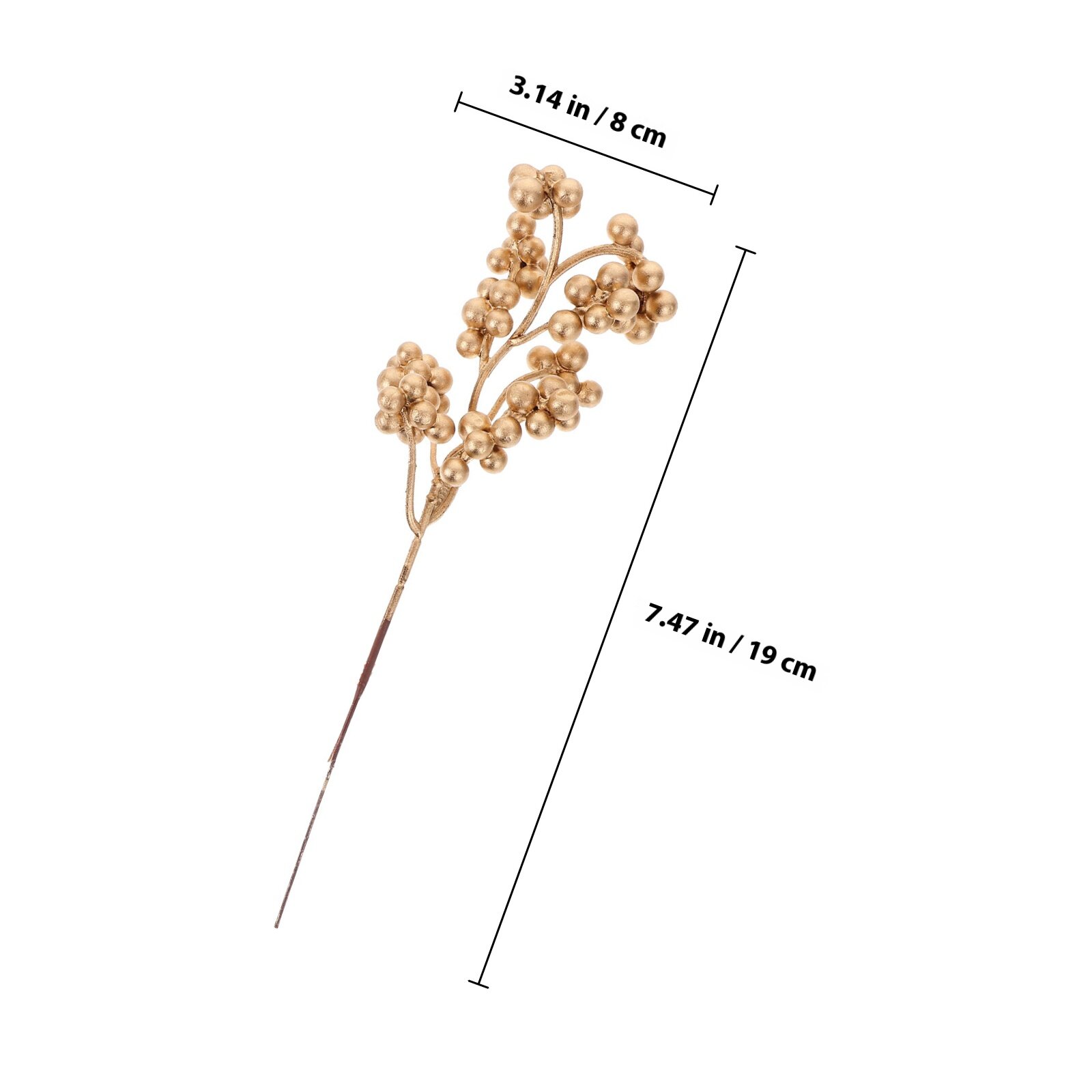 12 Шт Исскусственные Ягоды Golden Для Букетов И Декора Размер 19.00X8.00X3.00Cm Подходит Для Рождественского Украшения