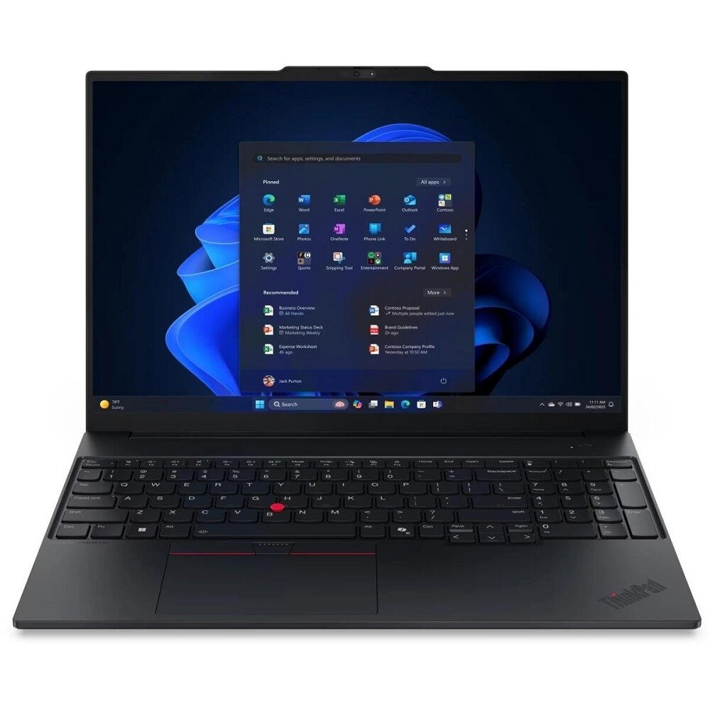Ноутбук Lenovo Thinkpad E16 G3 21SSS27D00 16" WUXGA Ultra 5 225H/16Gb/512Gb SSD/DOS/Backlit/PL-bottom