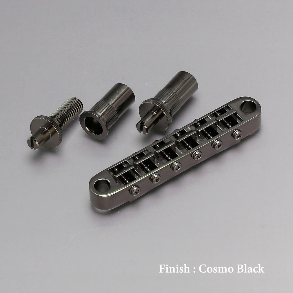 Бридж tune-o-matic, modern, Gotoh GE103B-T-CK, черный хром