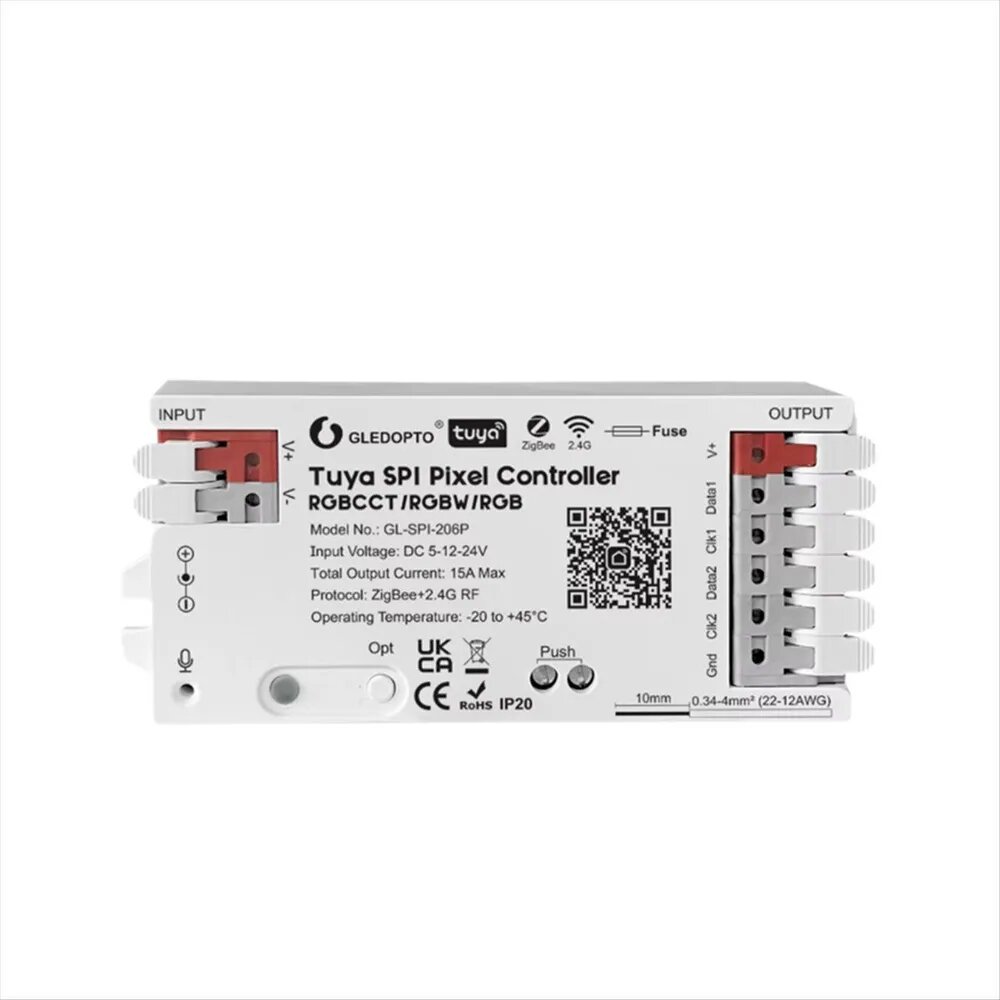 GLEDOPTO Контроллер Пиксельных Светодиодов Tuya SPI Для Умная Жизнь ZigBee-206P