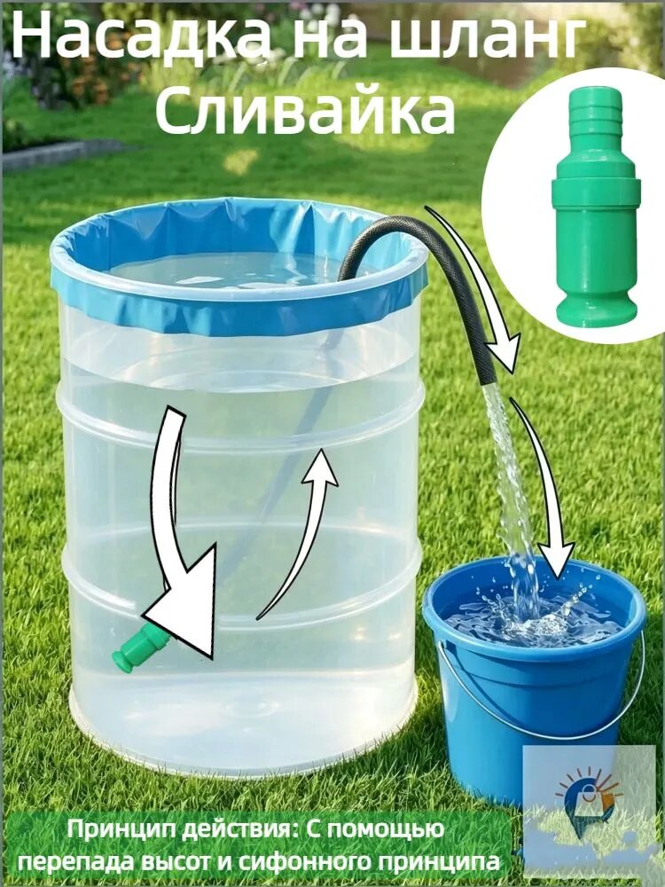 1 шт Насадка на шланг Сливайка для слива воды из бочек бассейнов, 3/4 насадку, ABS пластик, Переходник для шланга