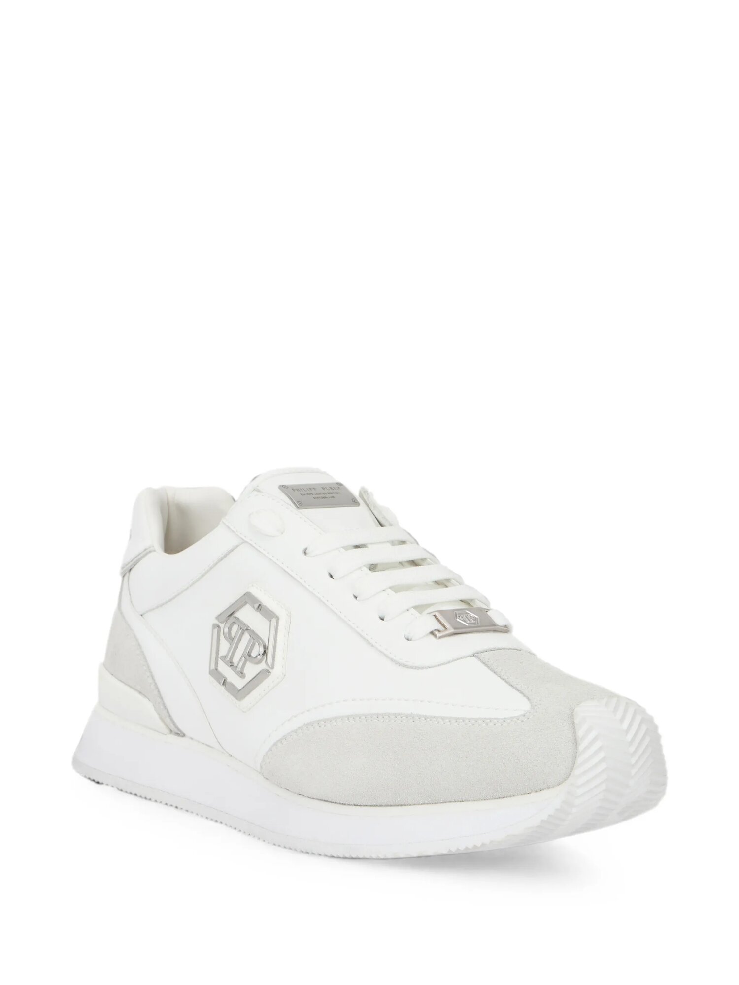 Кроссовки PHILIPP PLEIN Runner Hexagon Patch, размер 42, бежевый/белый — фото 1