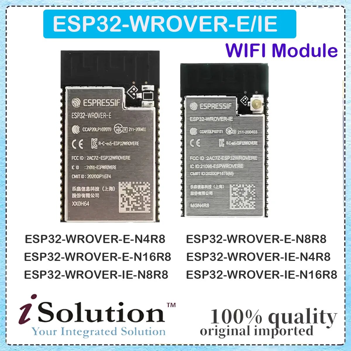 Модуль Wi-Fi ESP32-WROVER-E/IE 4/8/16МБ ESP32-WROVER-E, -N8R8