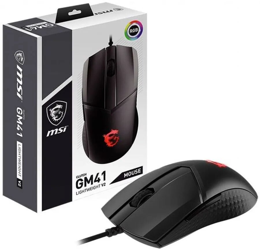 MSI Мышь MSI Clutch GM41 LightweightV2 черный , черный
