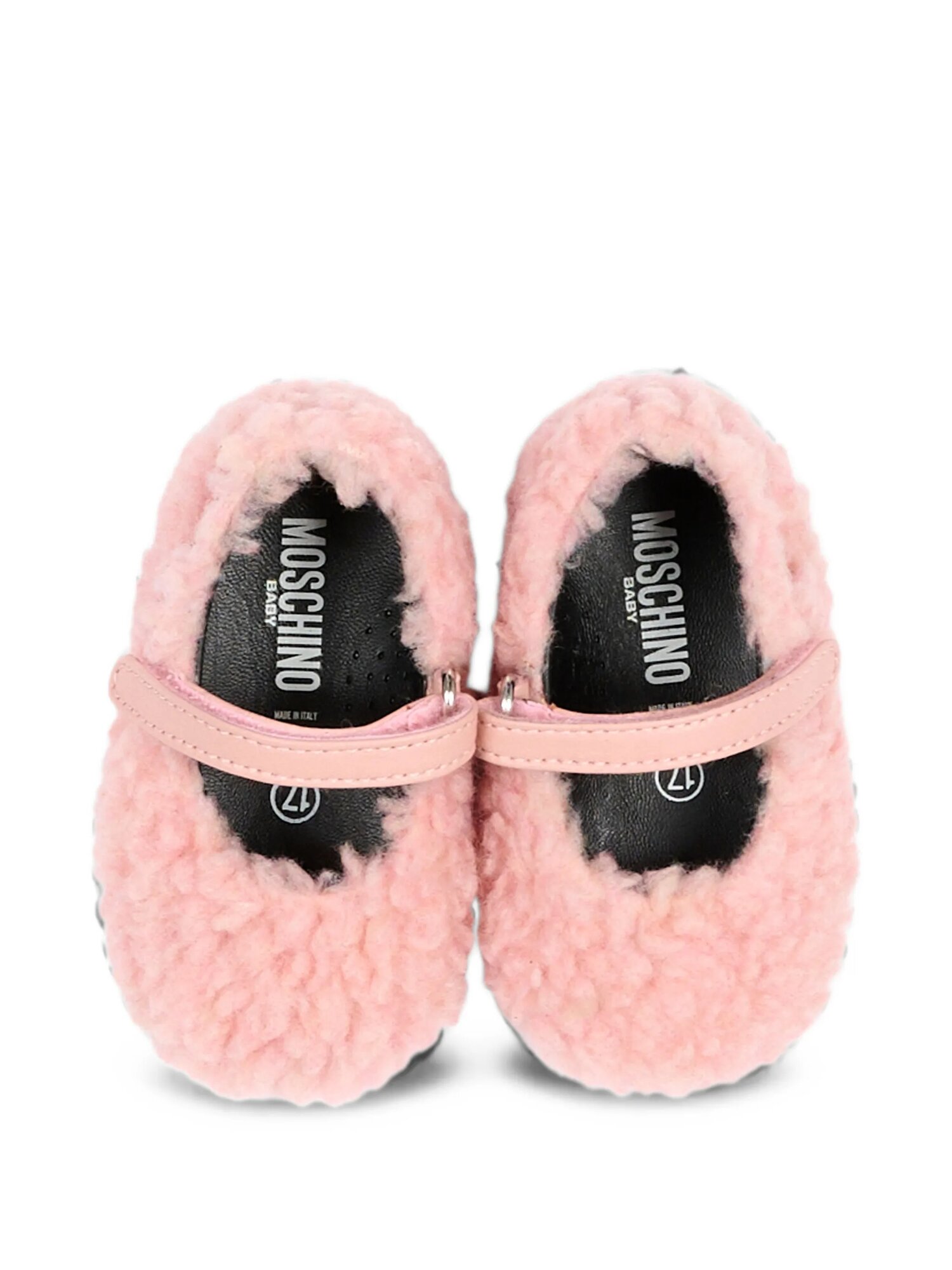 Балетки MOSCHINO Shearling-effect touch-strap ballet flats, размер 17 — фото 1