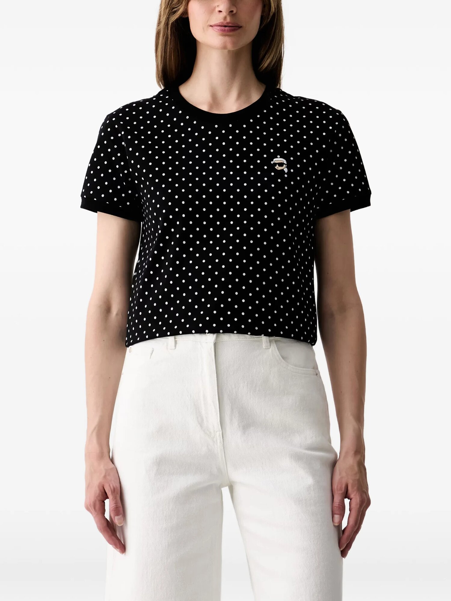 Футболка Polka-dot logo-patch T-shirt