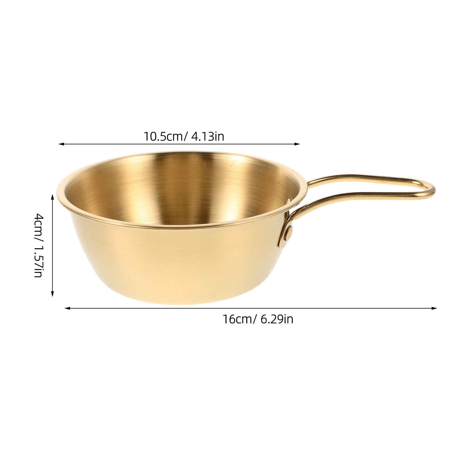 Стainless Steel Shaving Bowl С Золотой Ручкой Для Бритья И Стрижки 19.00X13.00X5.00Cm