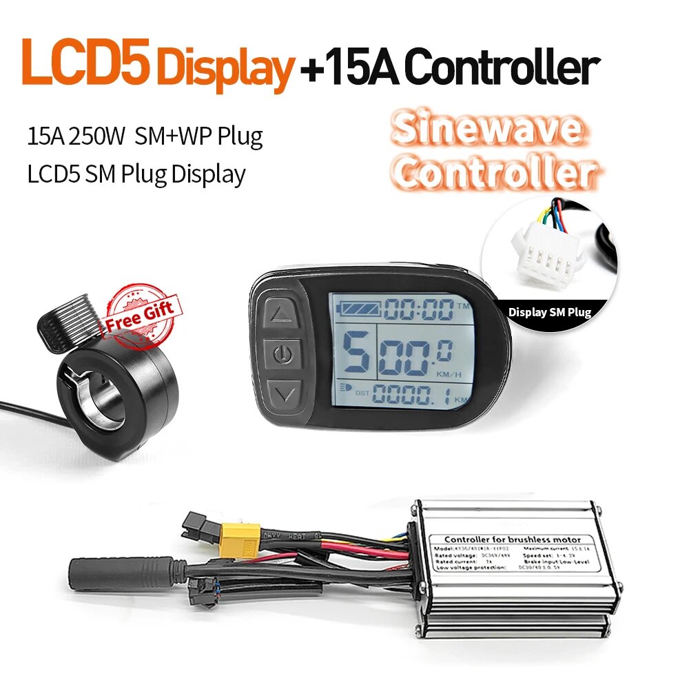 LCD5 Display + 15A Controller, 15ASineLCD5