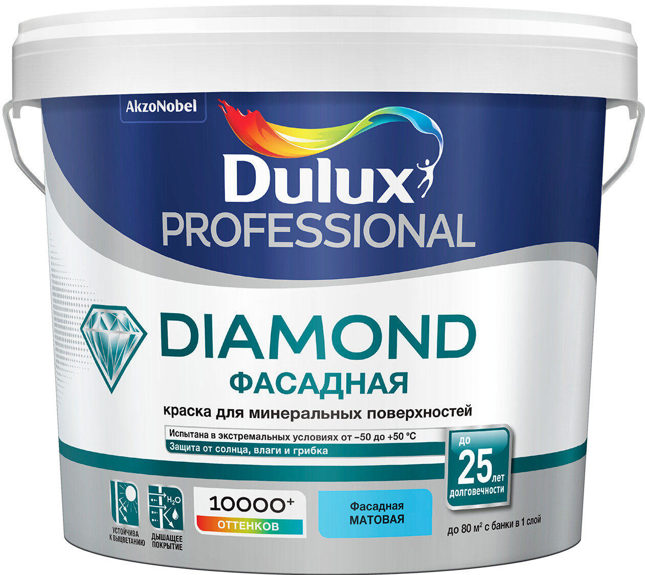 Краска фасадная водно-дисперсионная Dulux Diamond гладкая база BW 5 л