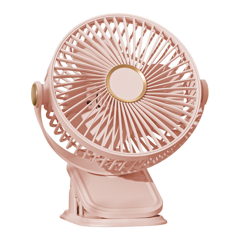 Портативный тихий настольный вентилятор с креплением, аккумулятор 500 мАч, розовый для офиса и общежития