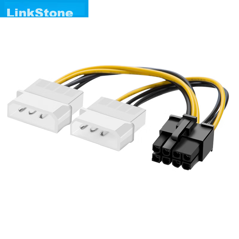 LinkStone Двойной переходник 4-контактный в 8-контактный для видеокарты обратной установки 4-контактный в 8-контактный