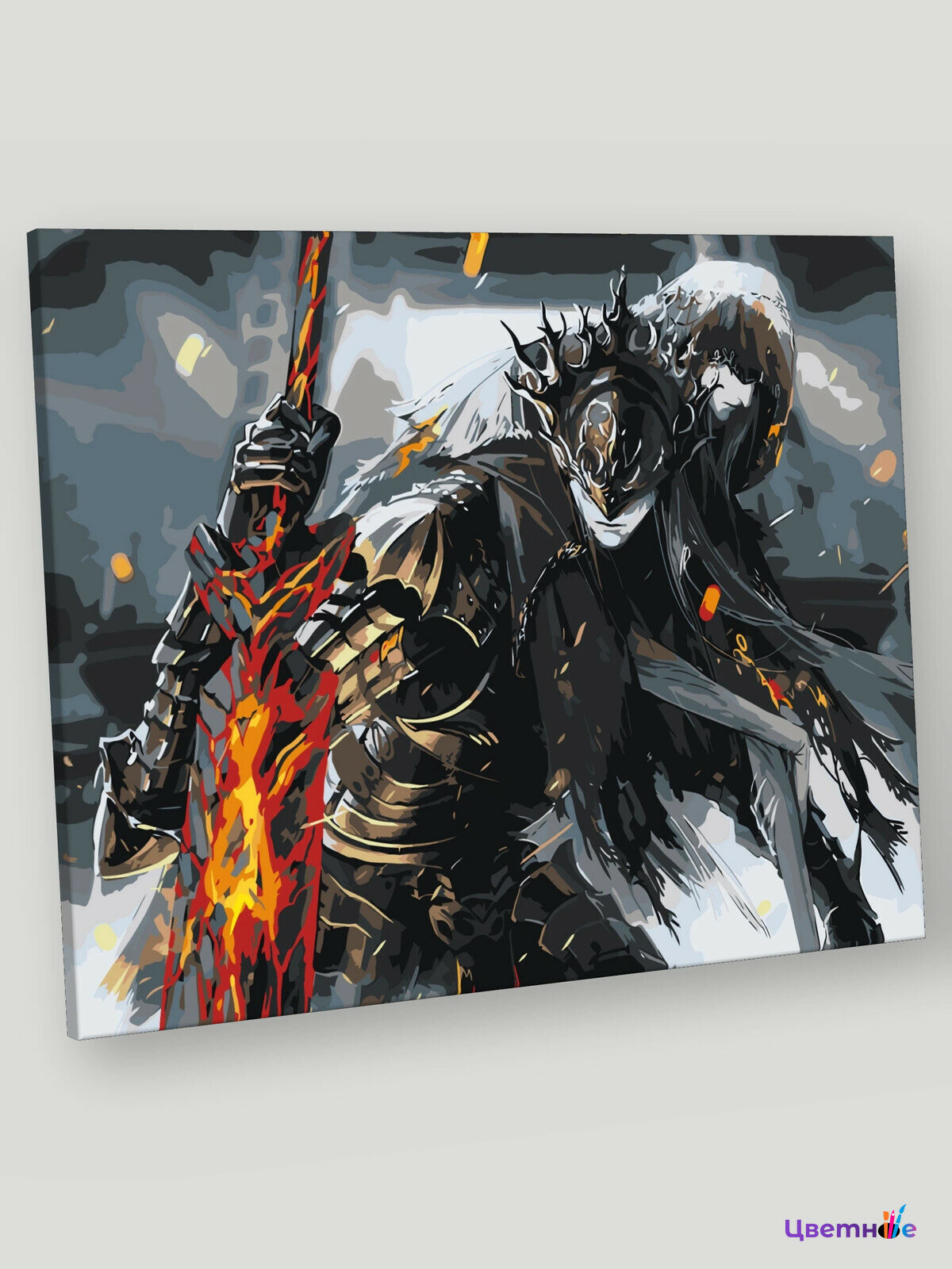Картина по номерам на холсте с подрамником "Dark Souls Дарк Соулс: Лотрик и Лориан", Раскраска 40х50 см, Мужчины Дарк