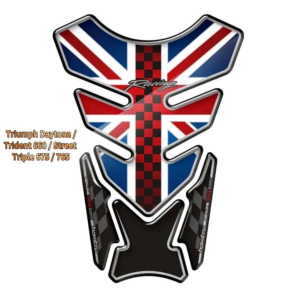 Защитные наклейки на бак "Fishbone" для Triumph Daytona / Trident 660 / Street Triple 675 / 765, декаль на топливный , защита от царапин, тюнинг-