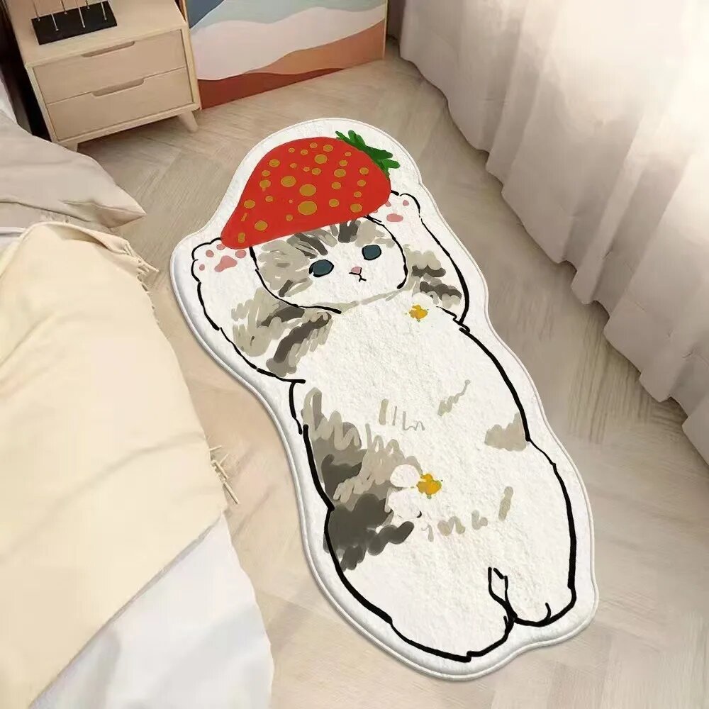 Ковер на полу с котиком в шляпе, 60x40 см, цвет G