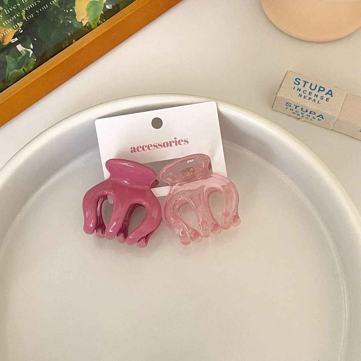 Заколки для волос Crab Claw Clips Розовый, W-676A6-2 Sakura ser
