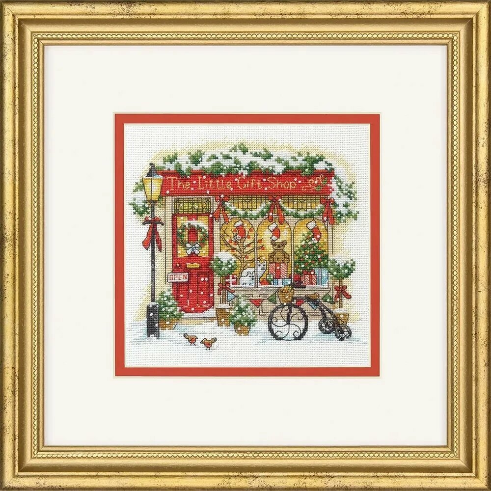 Набор для вышивания Набор для вышивания крестиком-DIMENSIONS 70-09623 - Christmas store "Рождественский магазин" Сяоцзинь 15x15cm