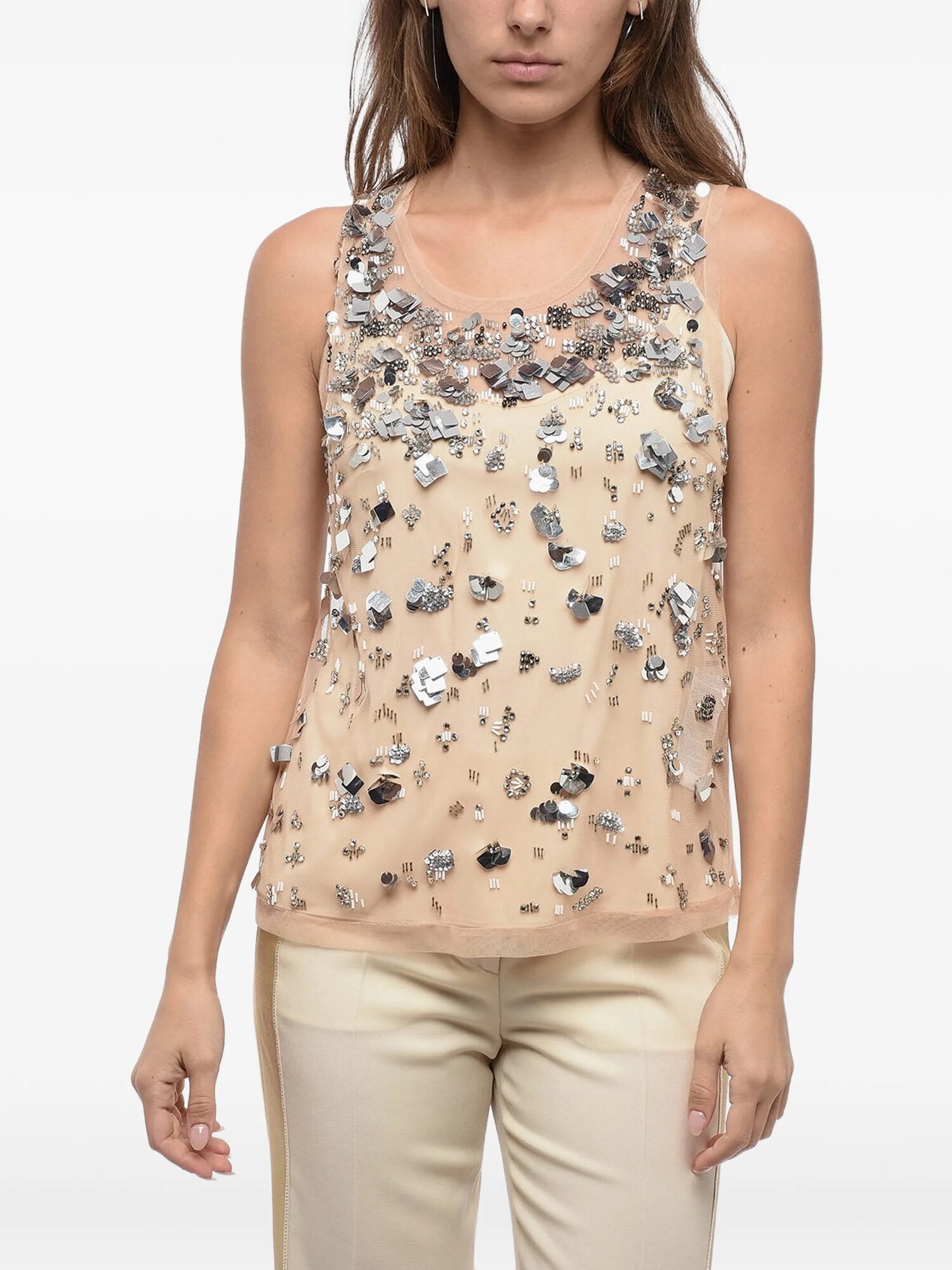 Топ Sequin-embellished mesh top