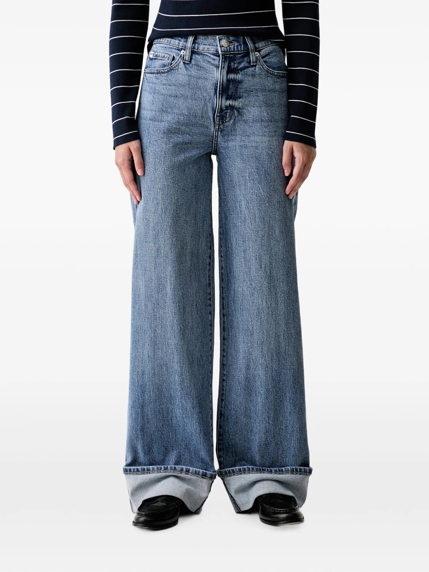 Джинсы широкие Faded wide-leg jeans 