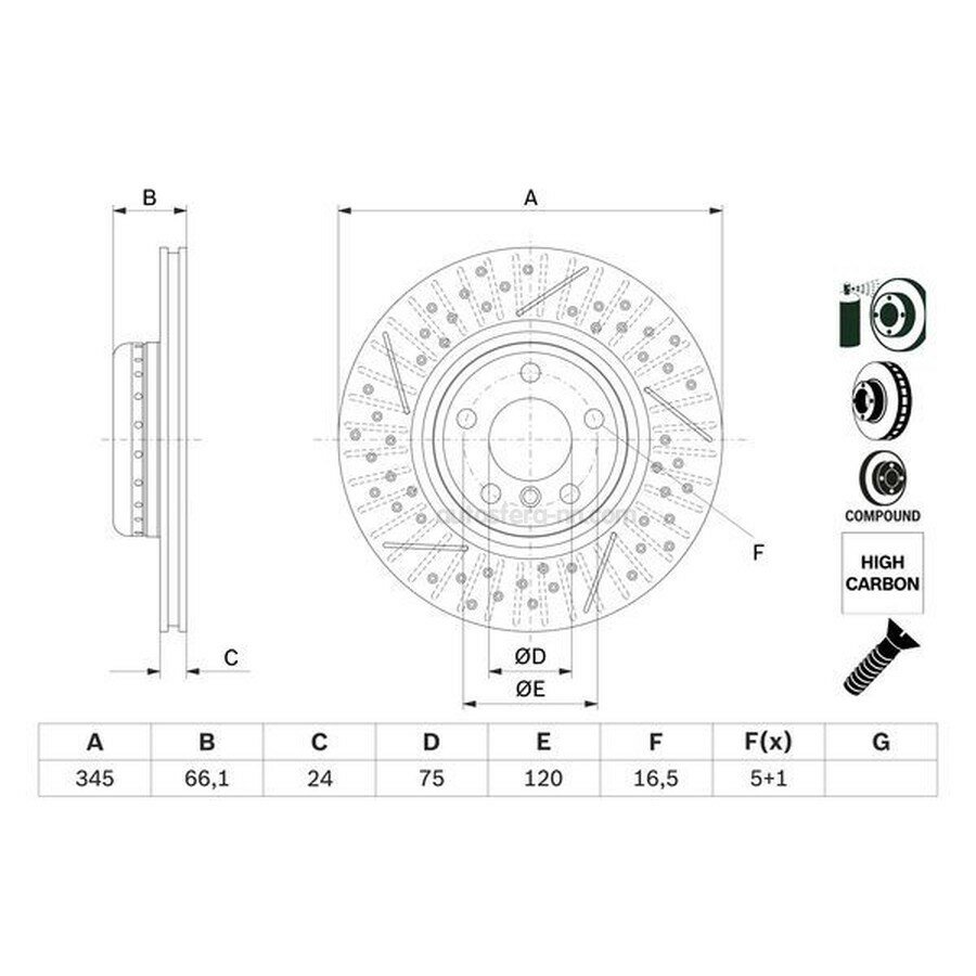 BOSCH 0986479E05 Тормозной диск