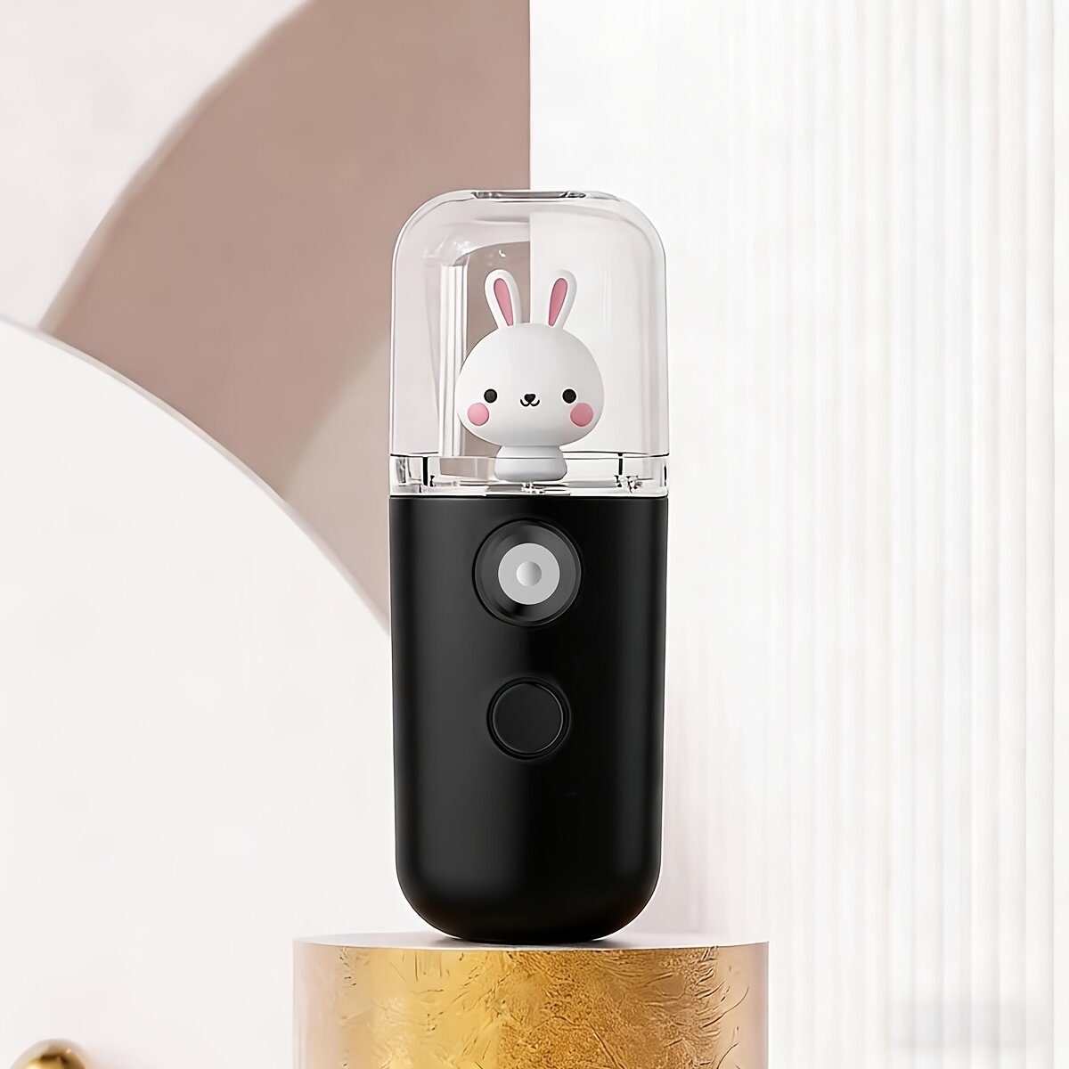 Портативный мини-паровой увлажнитель для лица с USB, для нормальной кожи, с видимым резервуаром для воды, для ежедневного увлажнения и путешествий, черный
