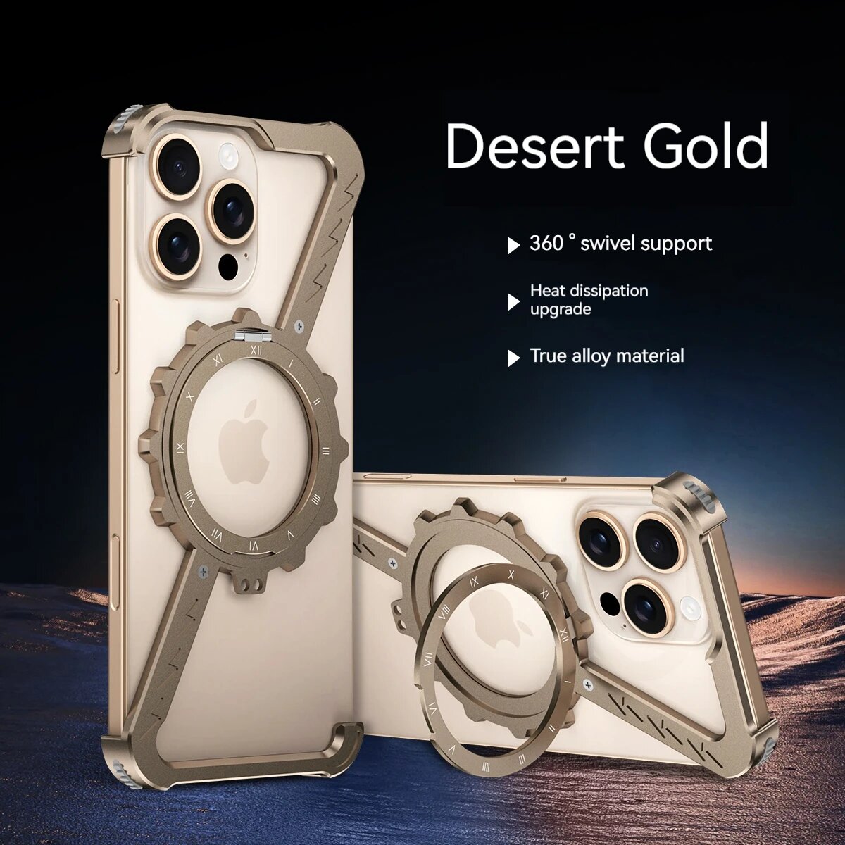 Z-образный Металлический Чехол Для iPhone 16/15/14/13 Бежевый, For iPhone 15 Pro Max, Desert gold