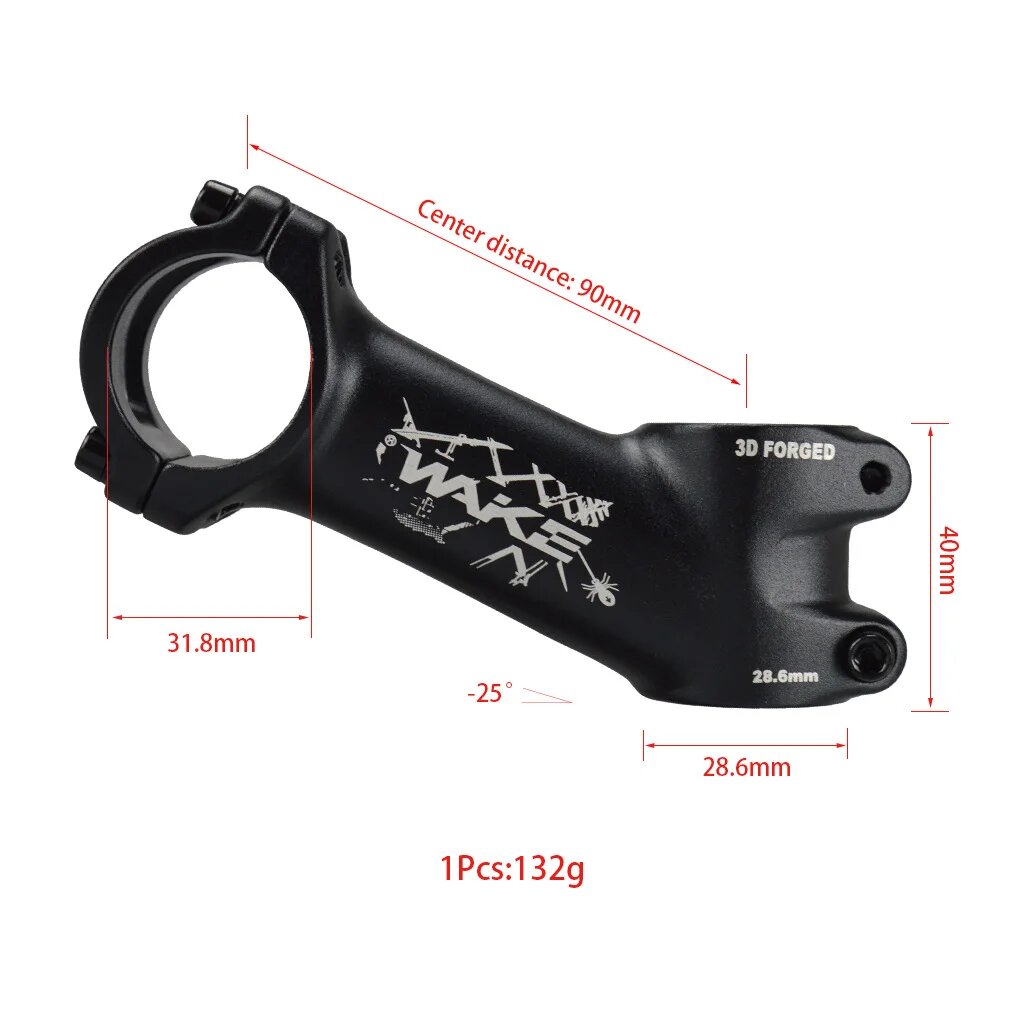 WAKE Вынос руля для MTB 31.8 мм 60/70/80/90/100/110 мм ±25°/35° 25degree-90mm