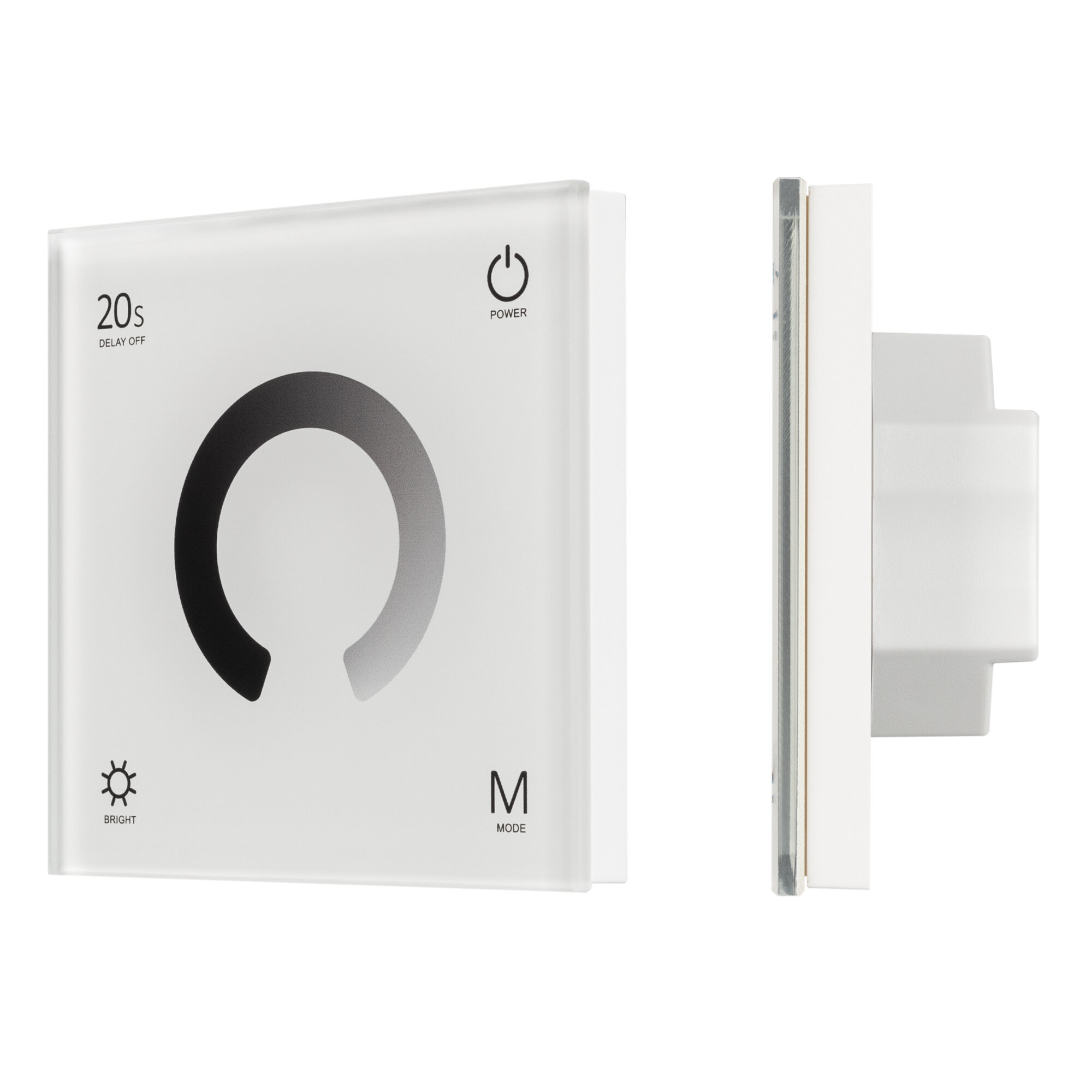 Панель SMART-P4-DIM-G-IN White (12-24V, 4x3A, Sens, 2.4G) (Arlight, IP20 Пластик, 5 лет) (034774)