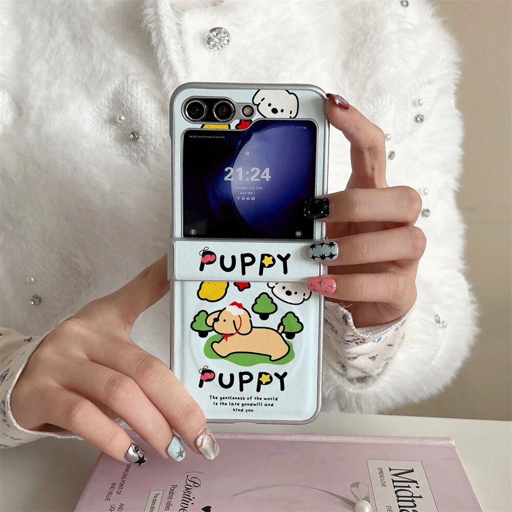 Чехол-флип Для Samsung Galaxy Z Flip8/7/6/5/4 С Милым Мультяшным Принтом Собаки, Со Galaxy Z Flip6