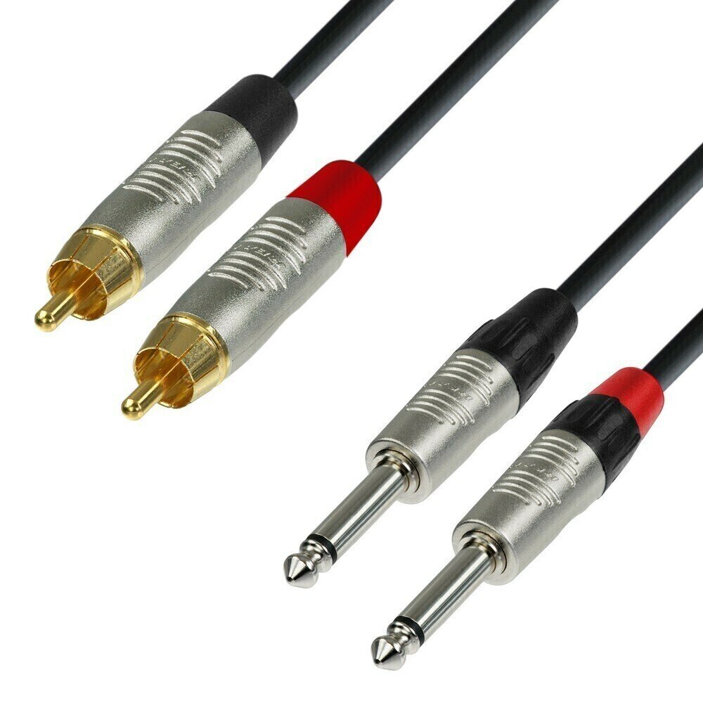 Adam Hall Аудиокабель RCA/6.3 мм, 6 м, черный