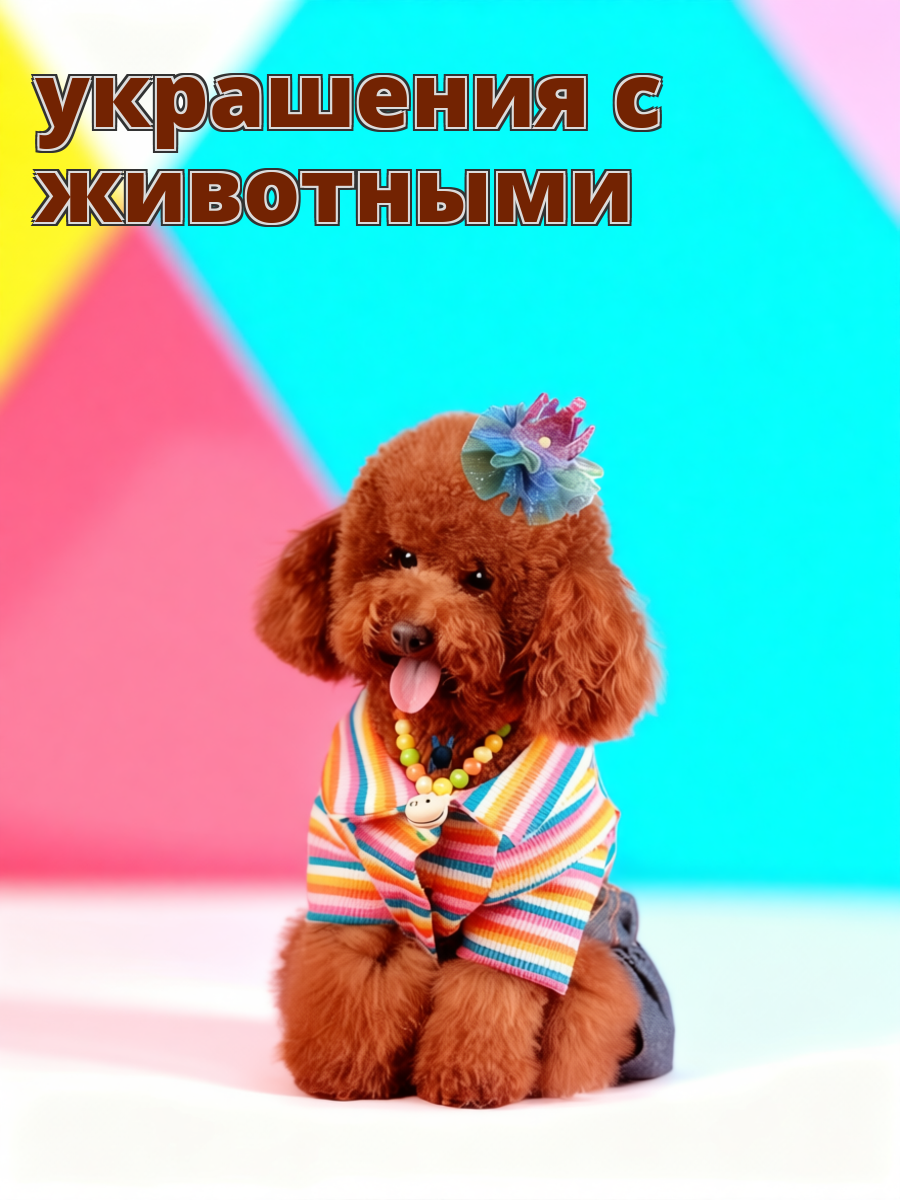 1PC Корона Из Газа Для Творческого Костюма И Аксессуаров Для Кошек И Собак Многоцветная 8*5Cm
