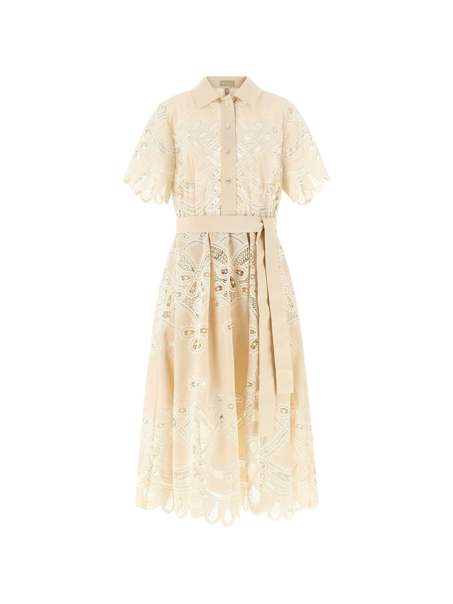 Платье Embroidered scalloped-hem midi dress