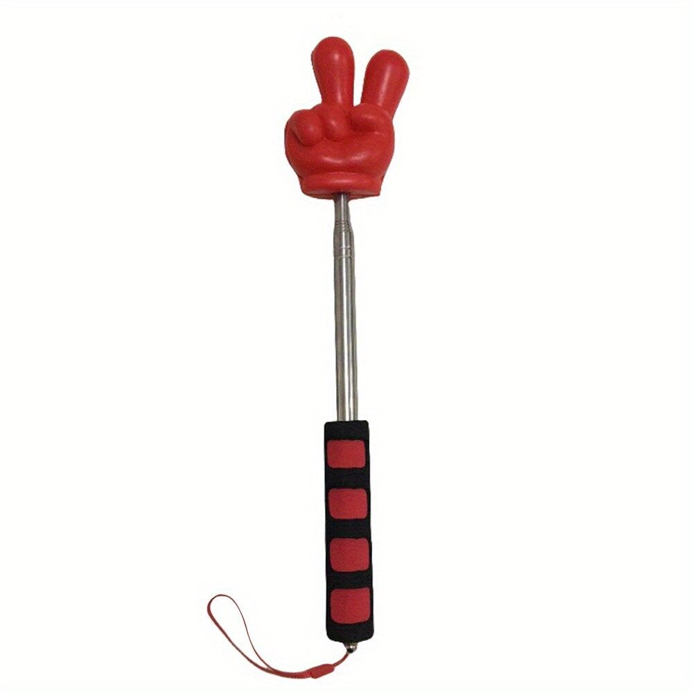 Телескопическая указка из нержавеющей стали с наконечником в виде пальца, красная (Red-02)