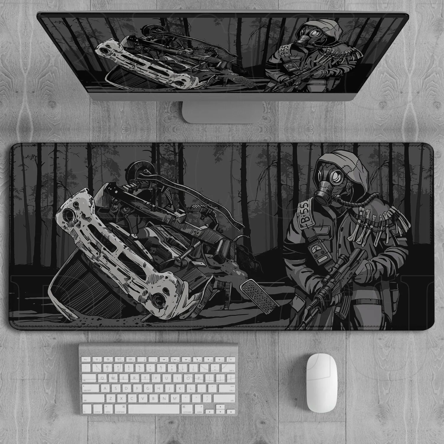 MINISO Расширенный коврик для мыши Stalker 2 Серый, 350x600mm, A 10