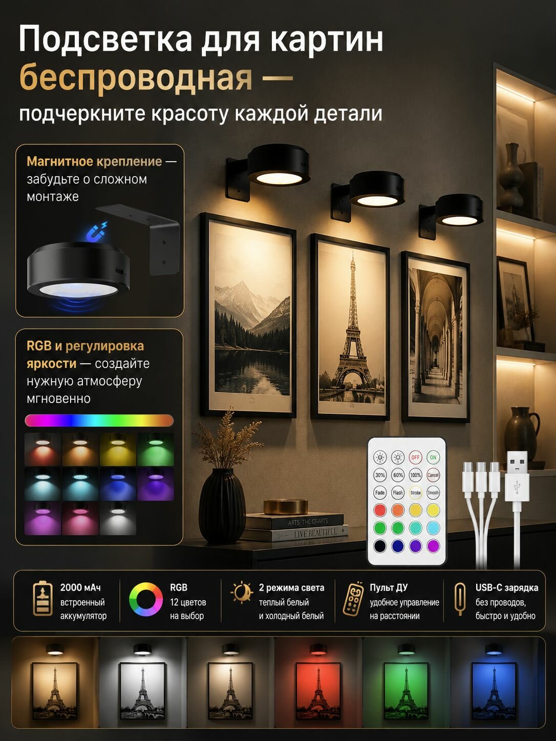Lsvgoe Настенный светильник, Без цоколя, 4 Вт