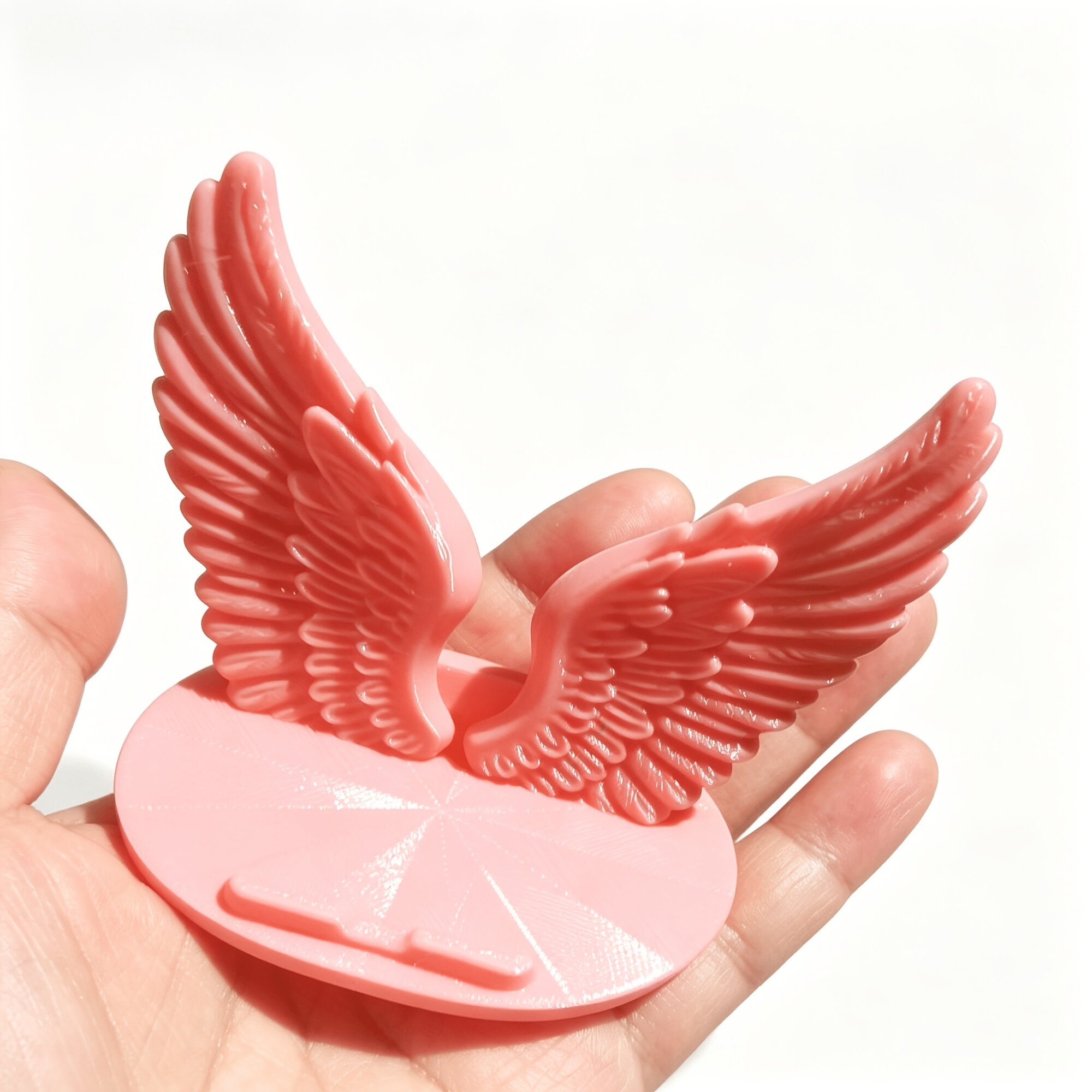 Подставка для телефона с дизайном крыльев ангела 3D-печать из пластика розовая настольный декор в скандинавском стиле