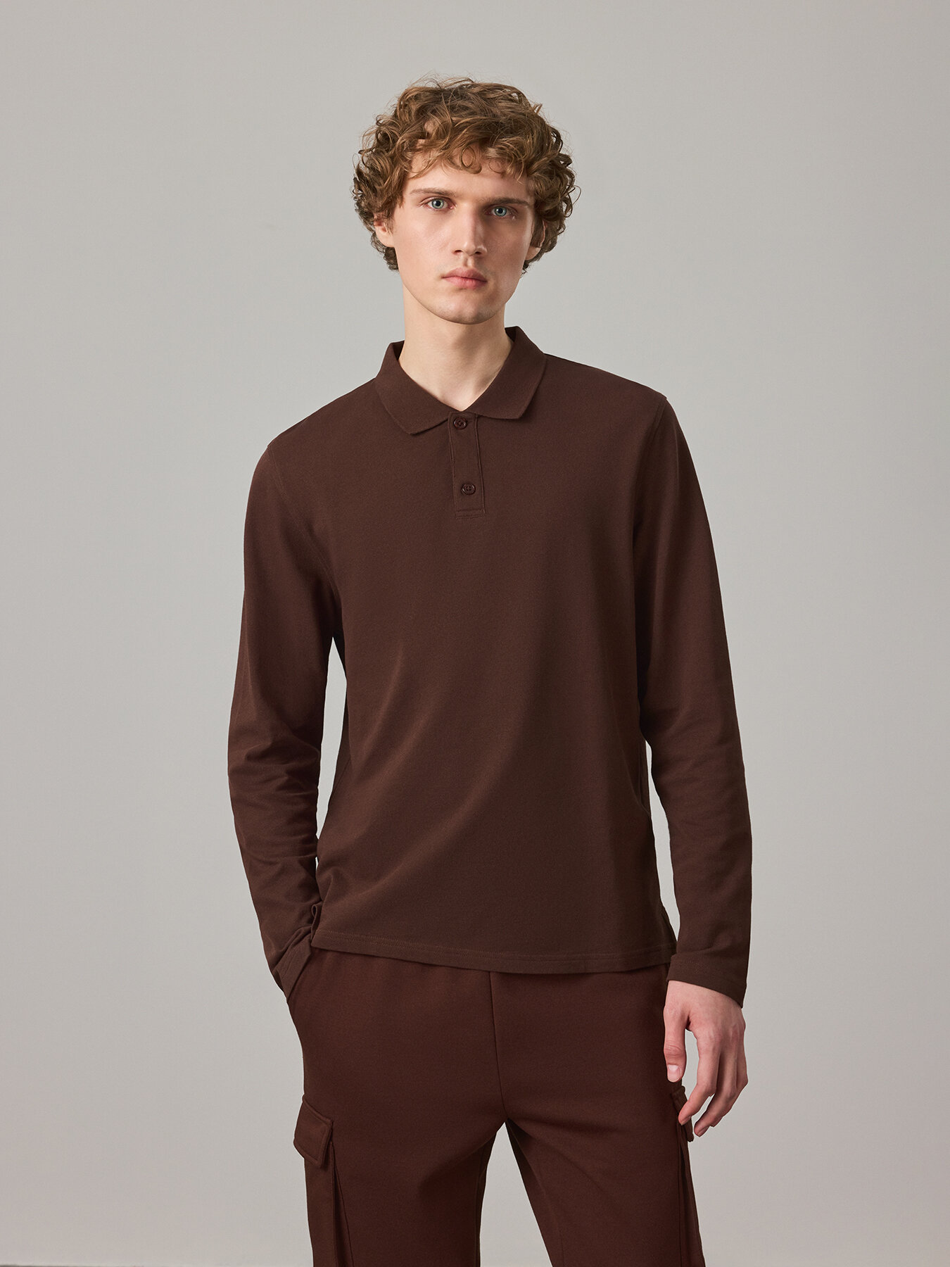 Поло JUST CLOTHES, размер L, коричневый